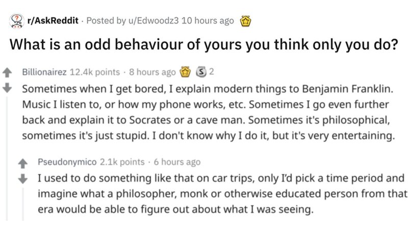 Reddit Tackles Odd Behaviors That People Think Are Unique Only To Them ...
