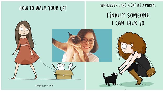 Russian Linguist's Adorable Doodles on Realities of Living With a Cat ...