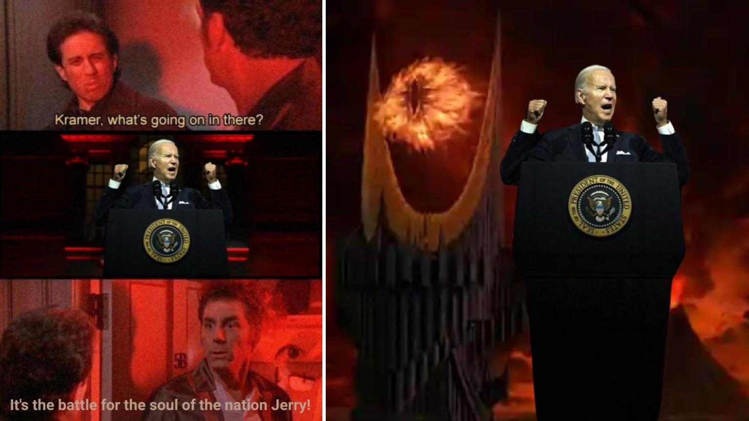 10 Memes About Biden's Speech And Its Bizarre Background | Know Your Meme