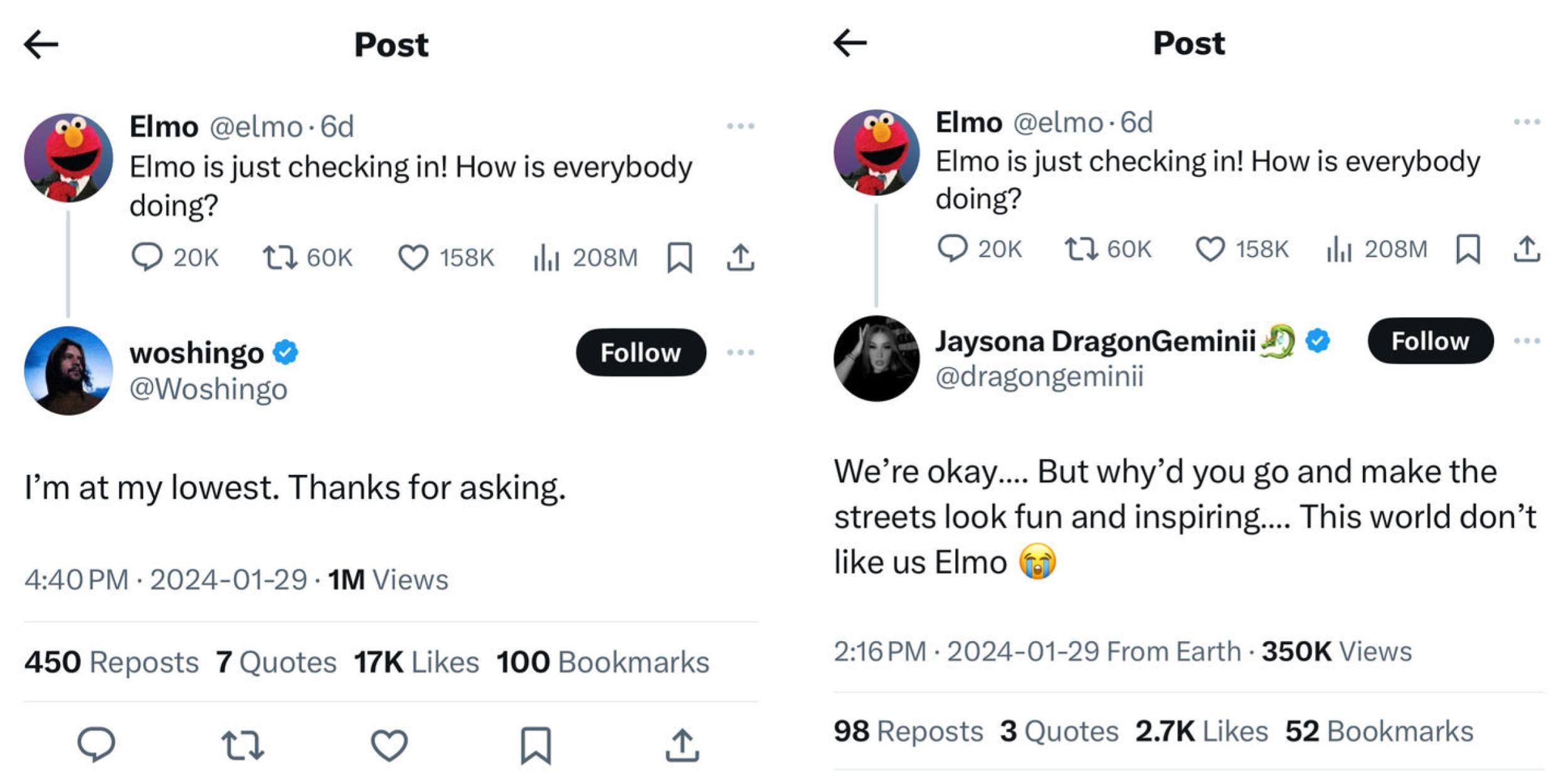 Elmo Asked Everyone How They're Doing, And These 19 Replies Just About ...