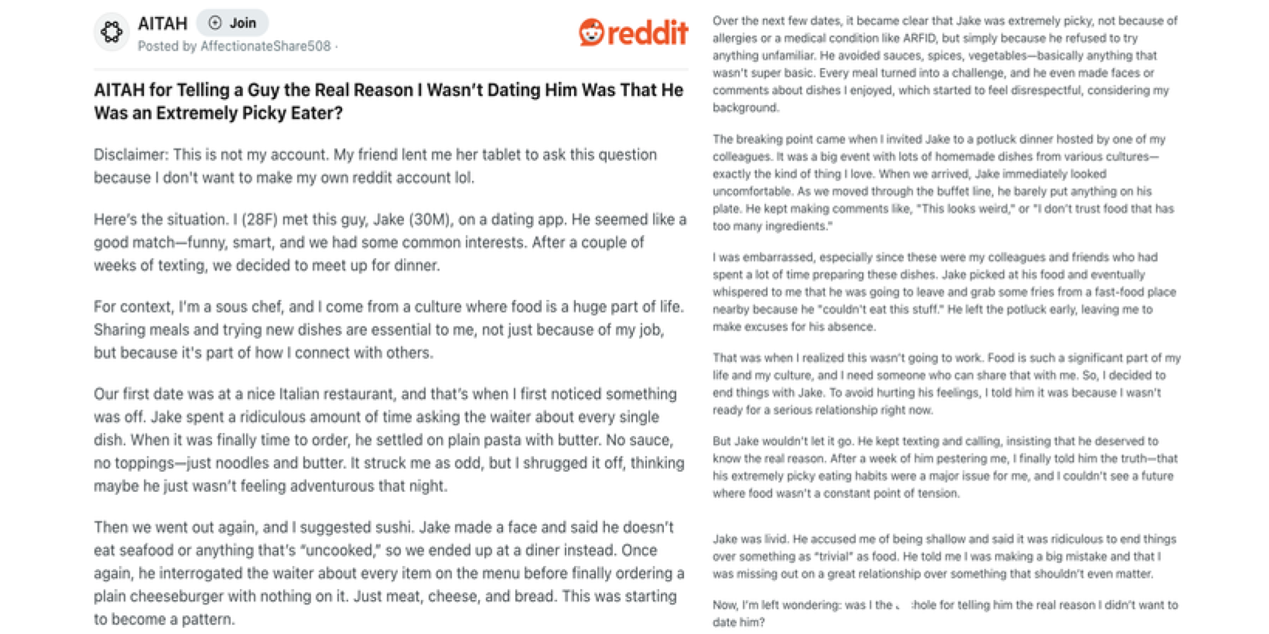 This Woman Broke Up With A Guy For Being A Picky Eater. Was She Right ...