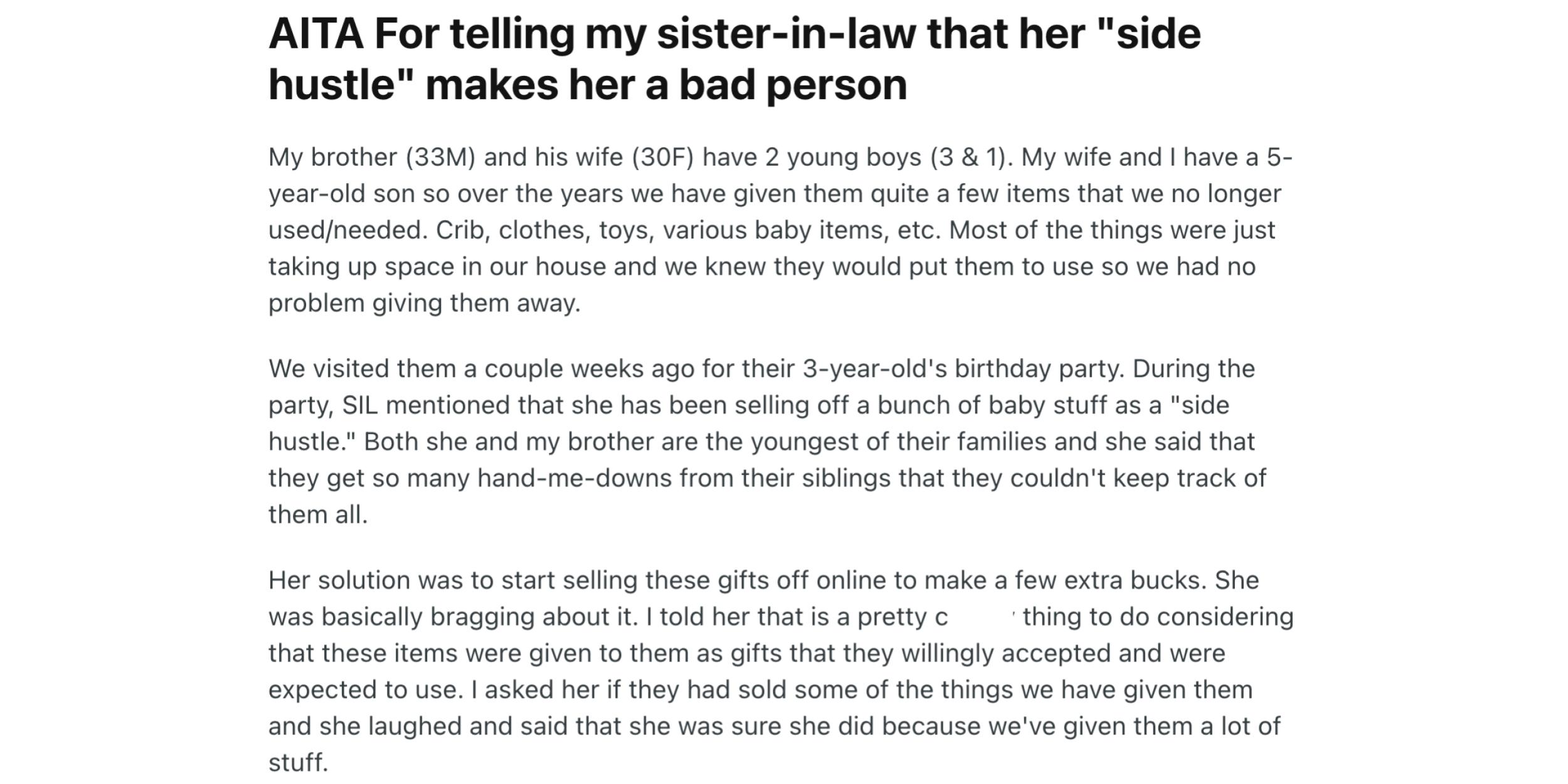 This Divisive Reddit Story Has Everyone Questioning If It's Wrong To ...