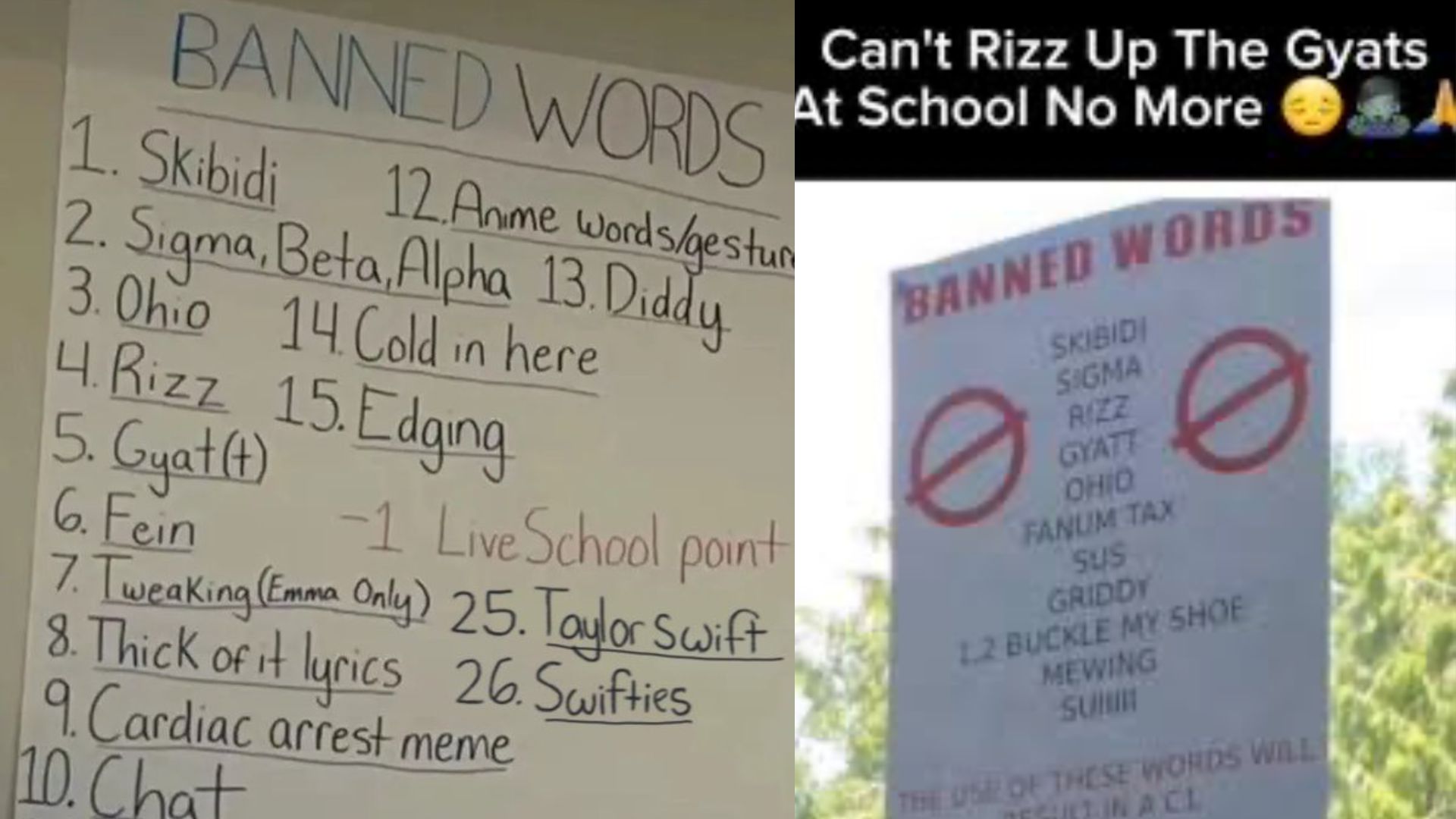 18 Hilarious 'Banned Words Lists' In Classrooms | Know Your Meme
