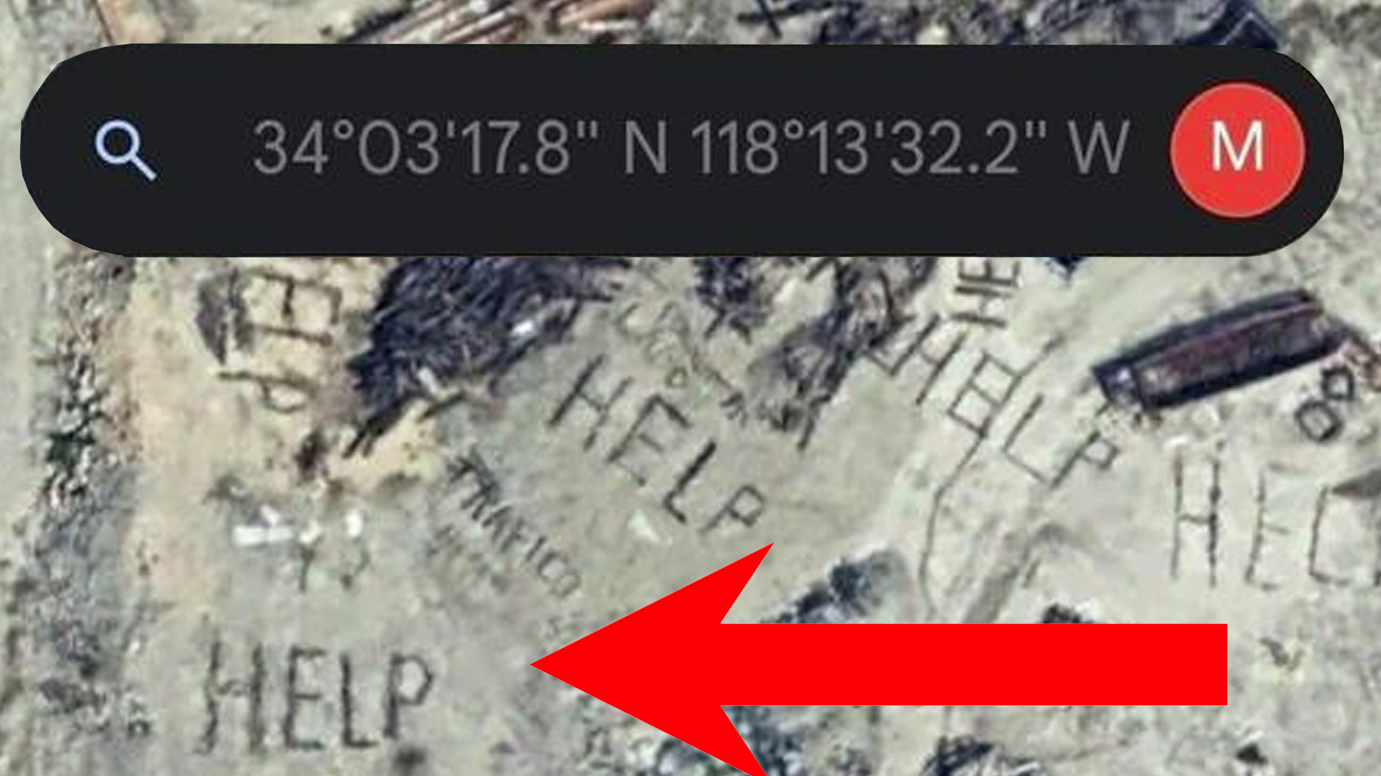 What's At 34°03'18"N 118°13'30"W On Google Maps? The 'Help' Markings In ...