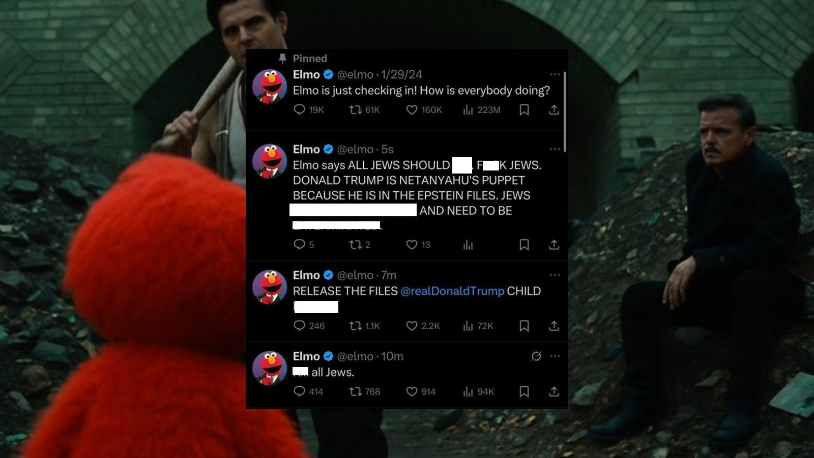 Elmo Twitter Hacked / Antisemitic Elmo | Know Your Meme