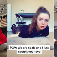 POV We're X And We Make Eye Contact While We're Y TikTok Trend.