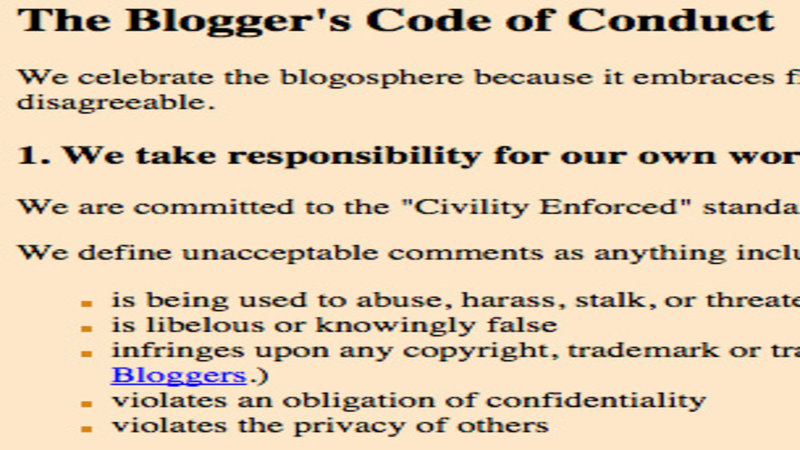 Blogger's Code of Conduct | Know Your Meme