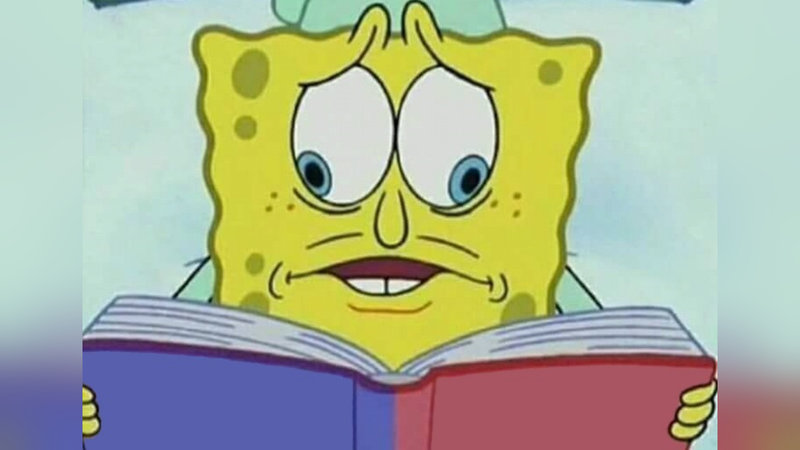 SpongeBob Reading Two Pages At Once Know Your Meme