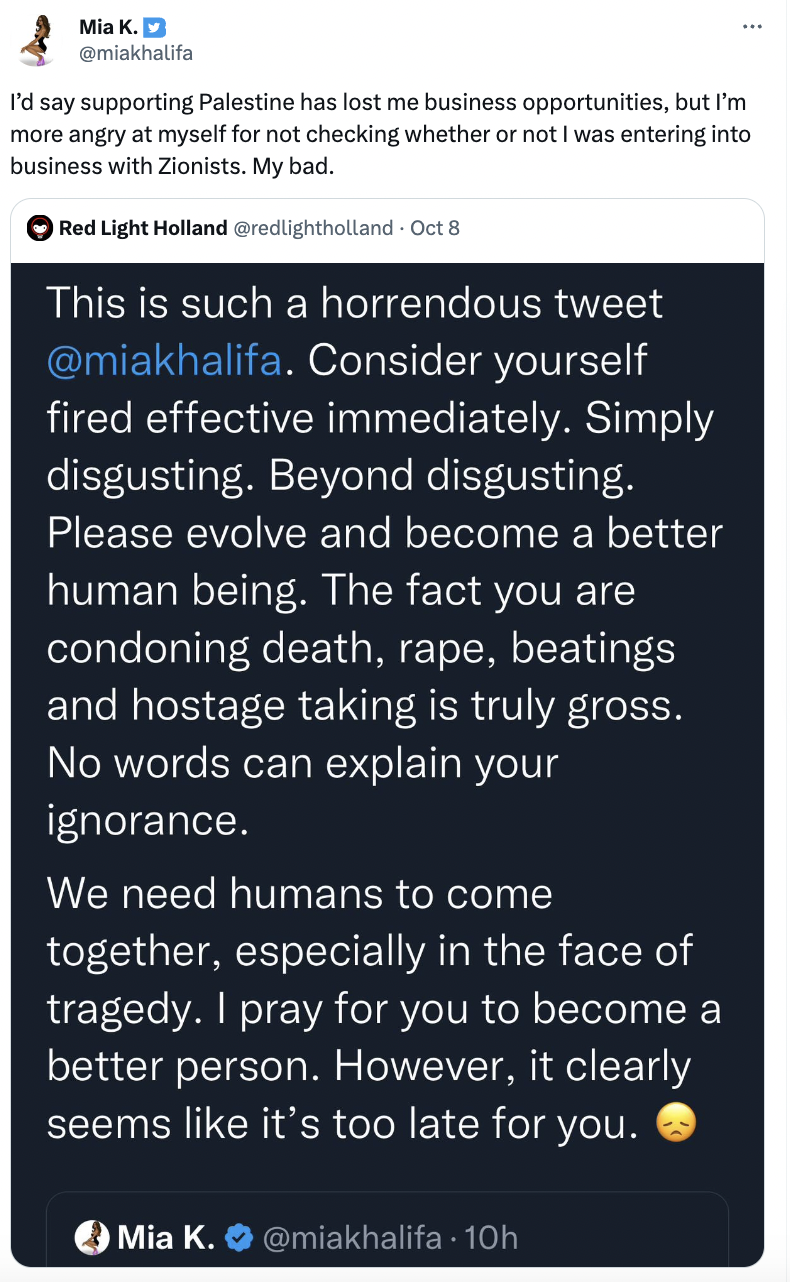 Playboy Cuts Ties With Mia Khalifa After Adult Actress Voices Support ...