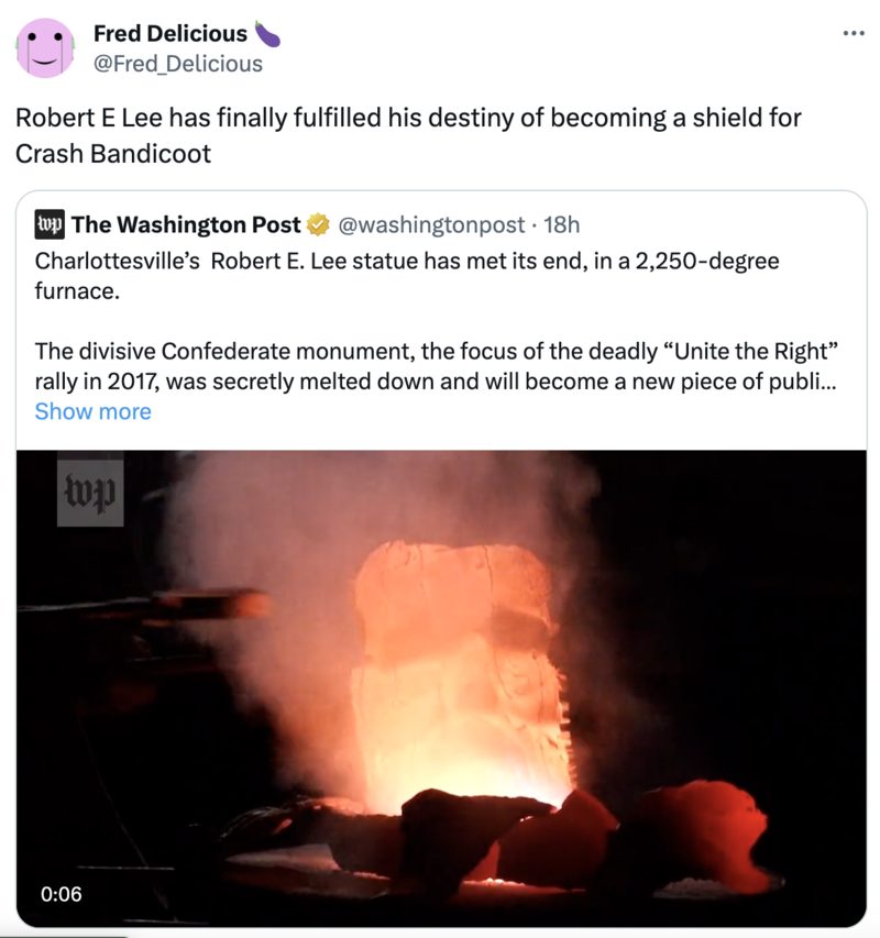 Robert E. Lee Statue At Center Of 'Unite The Right' Rally Melted Down, Leading T... | Know Your Meme