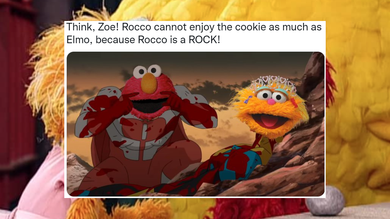 Elmo Responds As Videos Of Him Denying The Liveliness Of Zoe's Pet Rock ...
