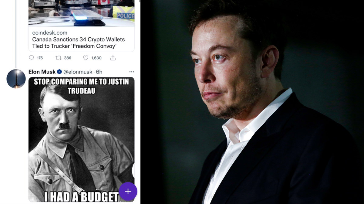 Elon Musk Posted A Meme That Compared Justin Trudeau To Hitler And Now ...