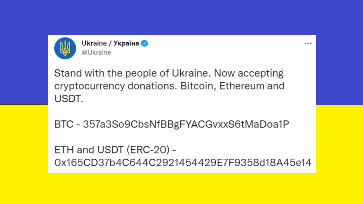Official Ukraine Twitter Account Announcing NFT Airdrop For Donations ...