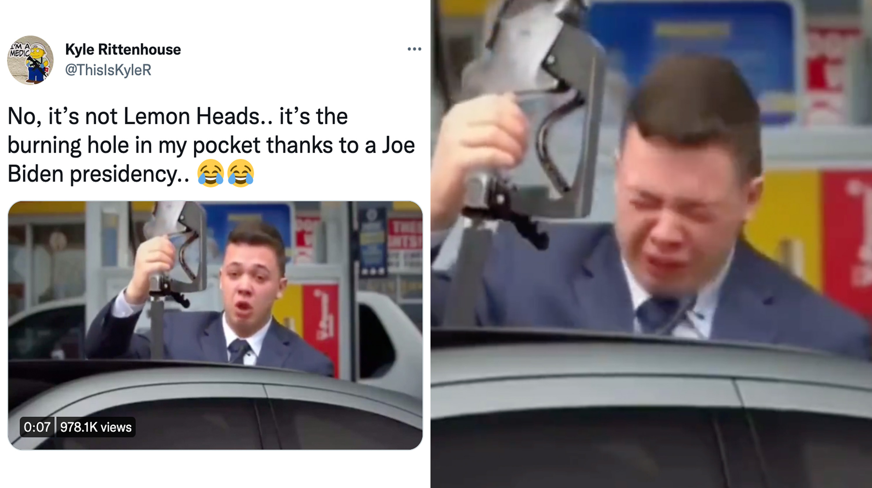 Kyle Rittenhouse Shared A Meme About High Gas Prices Using The Video Of ...
