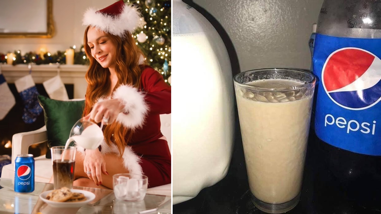 Lindsay Lohan Drinks 'Pilk,' A Meme Mixture Of Pepsi And Milk, In New ...