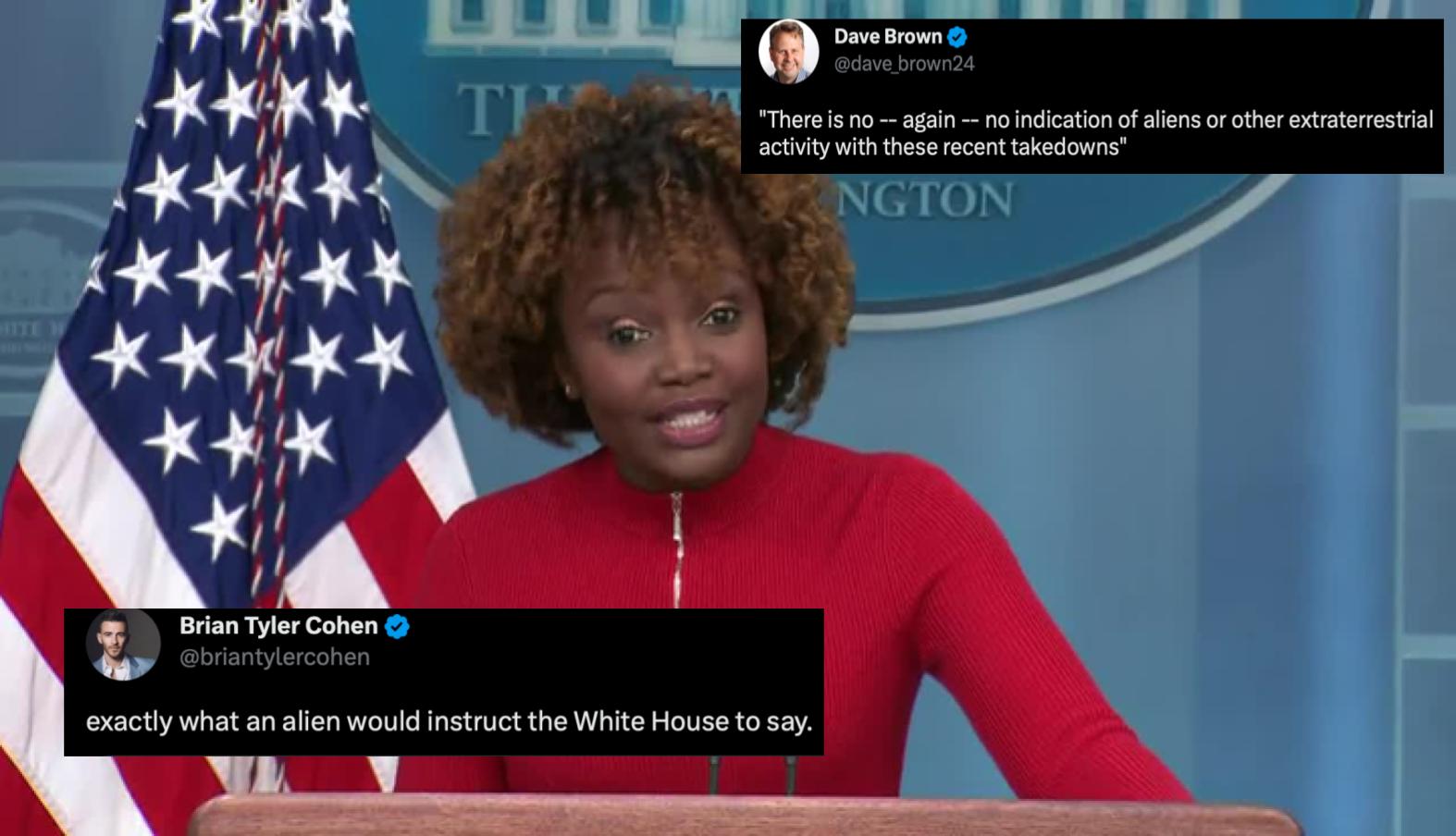White House Press Secretary Stresses There Is 'No Indication Of Aliens ...