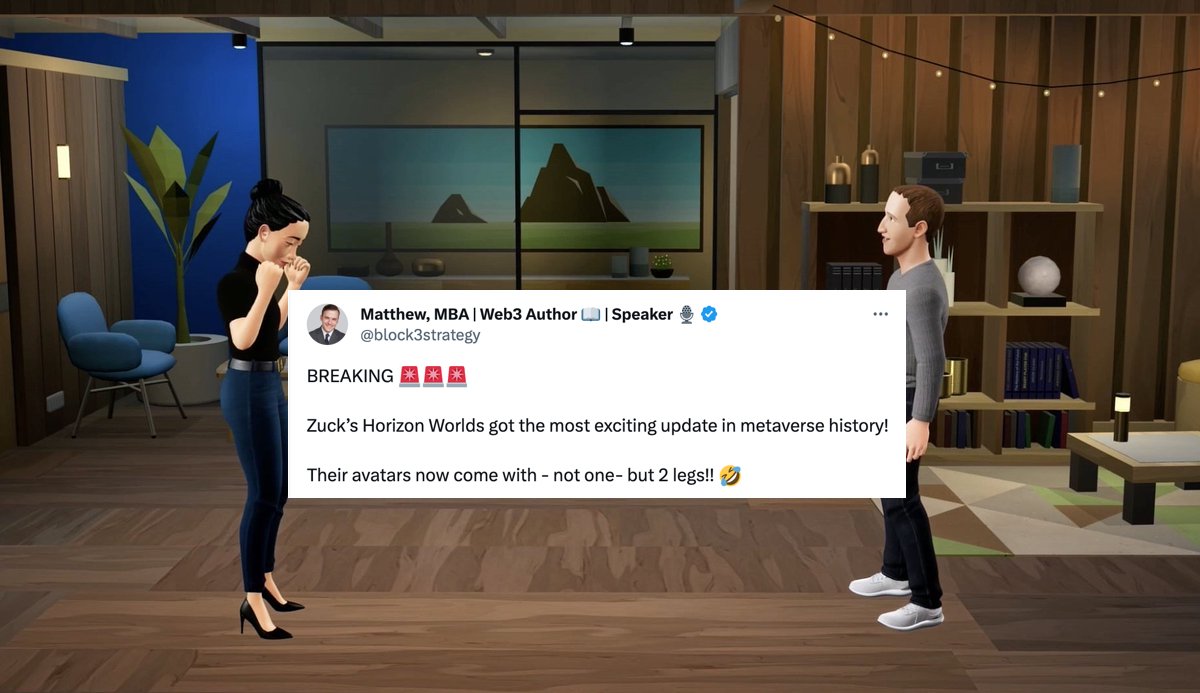 'Horizon Worlds', Meta's Largely Forgotten VR 'Game,' Finally Gets Legs (Literal... | Know Your Meme