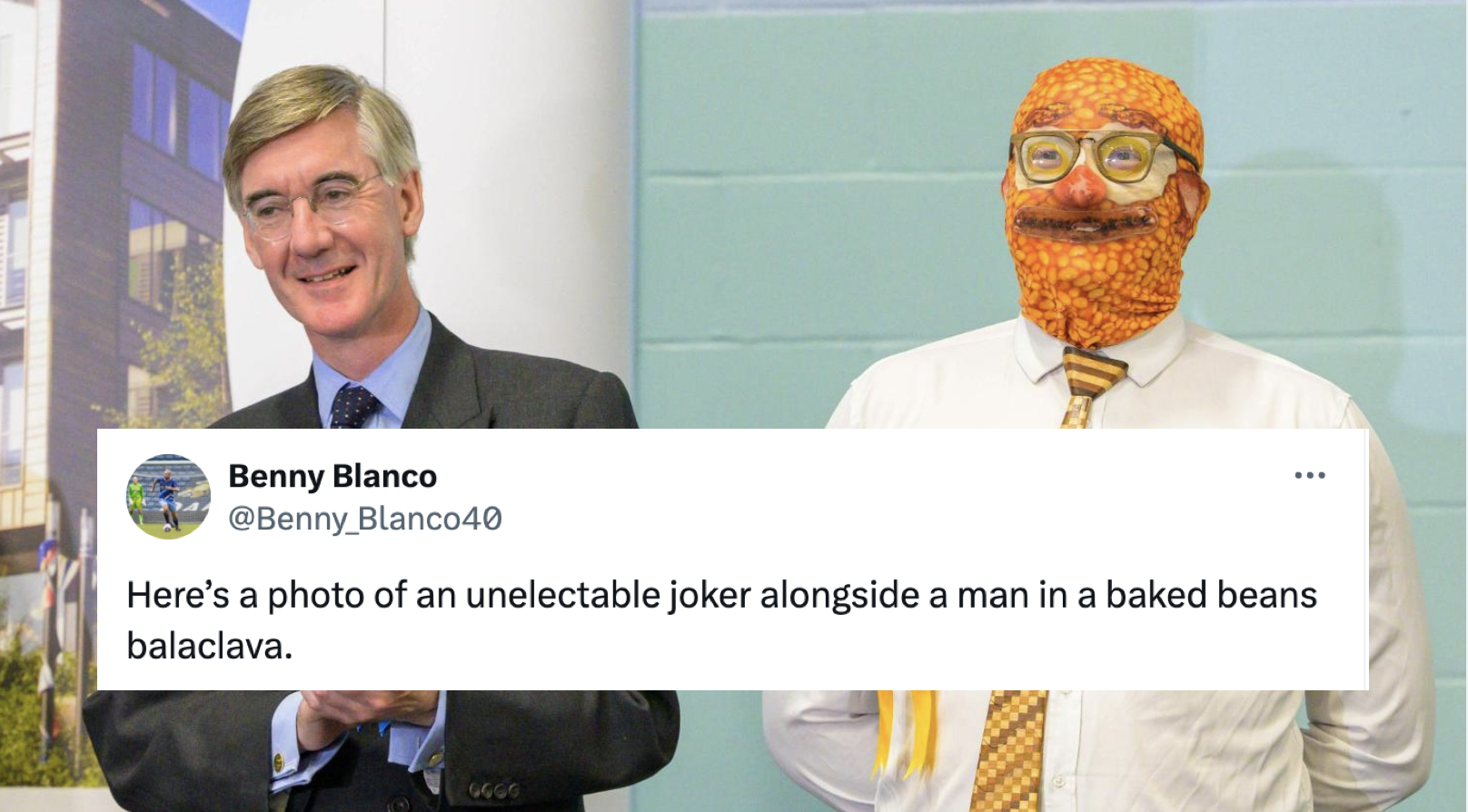 Tory MP Jacob Rees-Mogg Loses Seat, Concedes Next To Man Wearing Baked ...