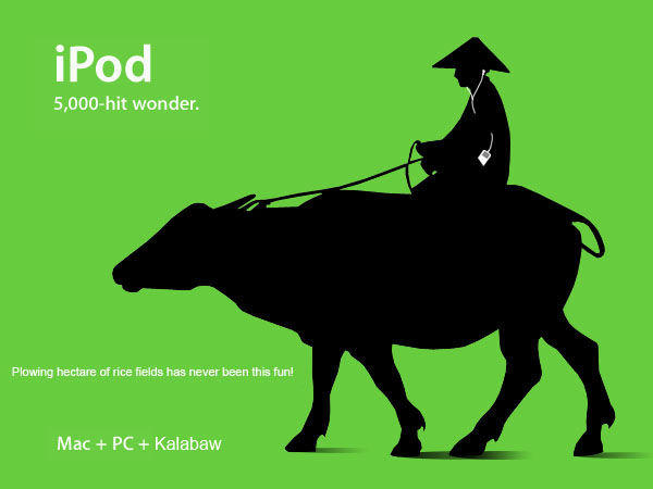 Plowing the rice fields has never been more fun | iPod Ad Spoofs ...