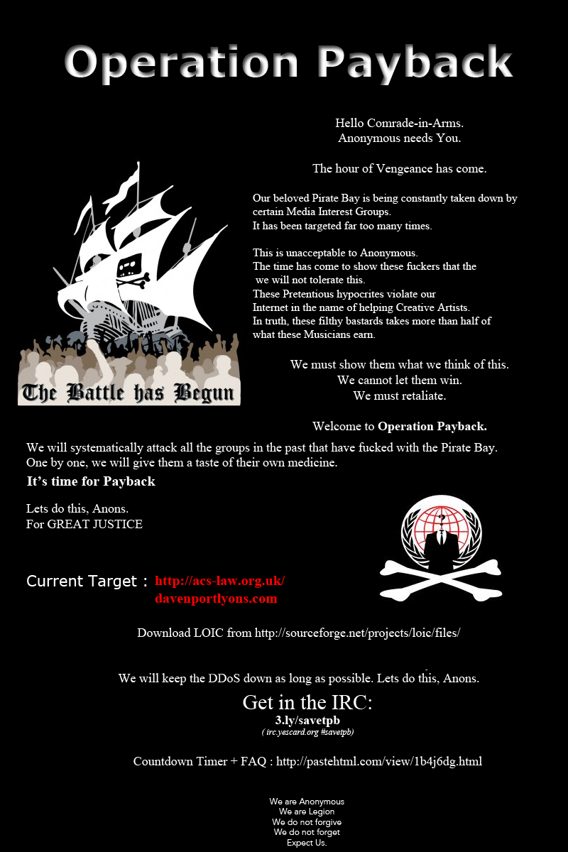 [Image - 78601] | Operation Payback | Know Your Meme