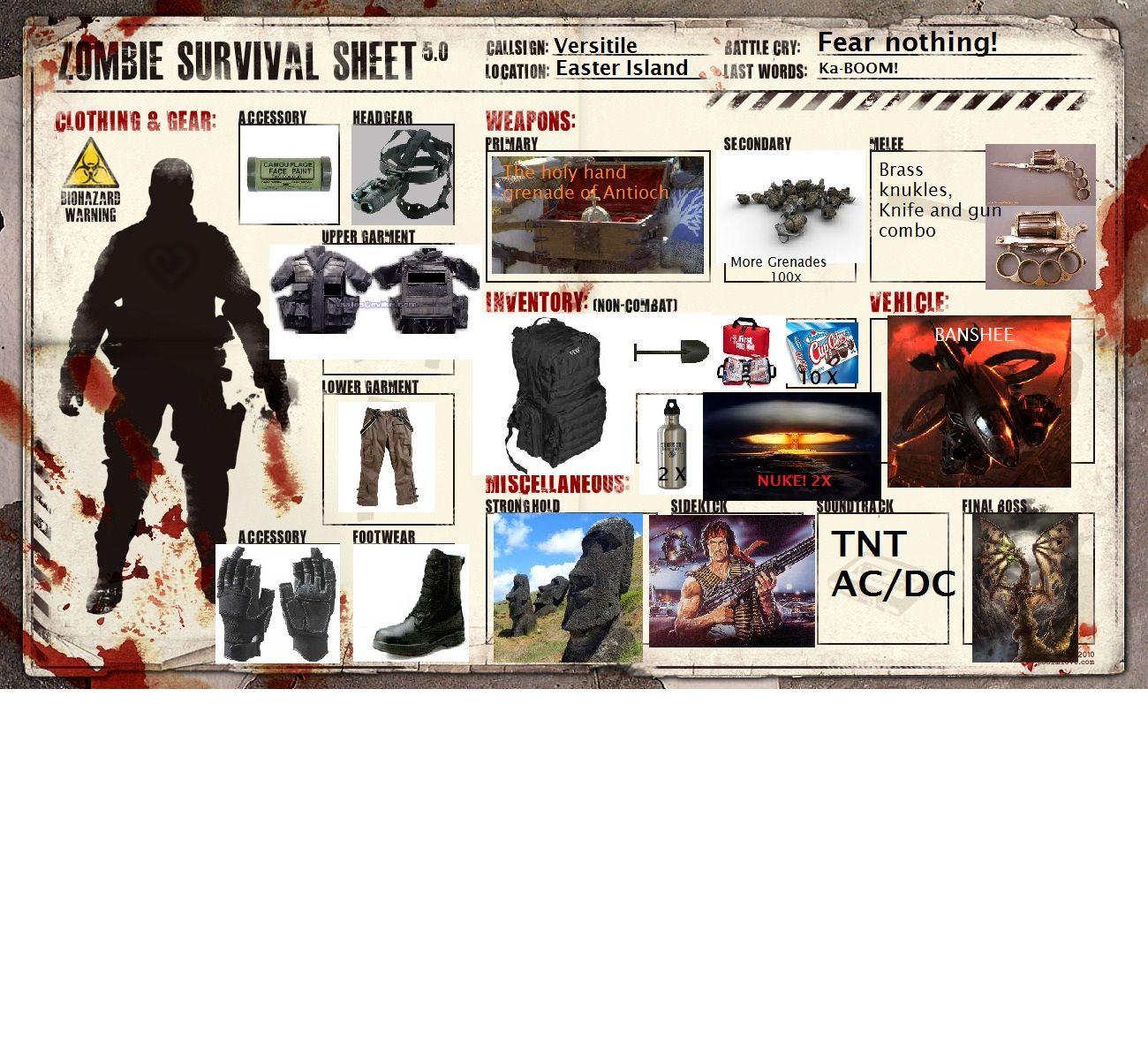 [Image - 79091] | Zombie Tools/Zombie Survival Sheet | Know Your Meme