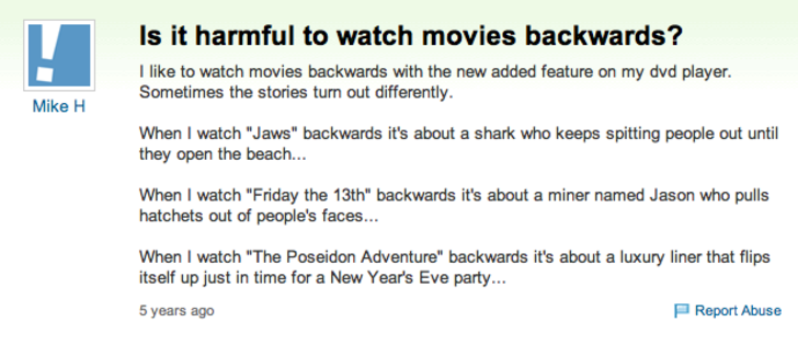 [Image - 232774] | If You Watch X Backwards, It's About Y | Know Your Meme