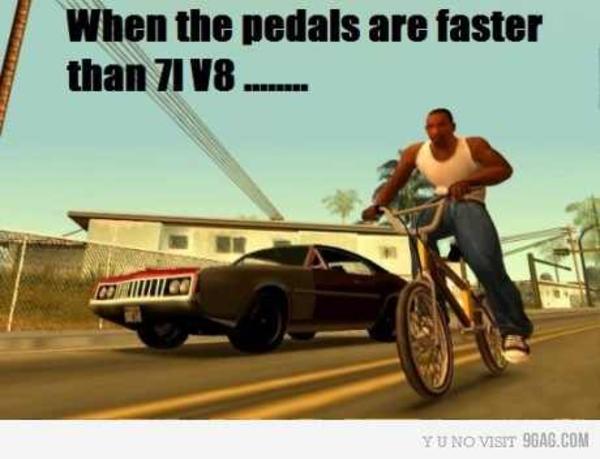When the pedals are faster than 71 V8... | Grand Theft Auto Logic ...