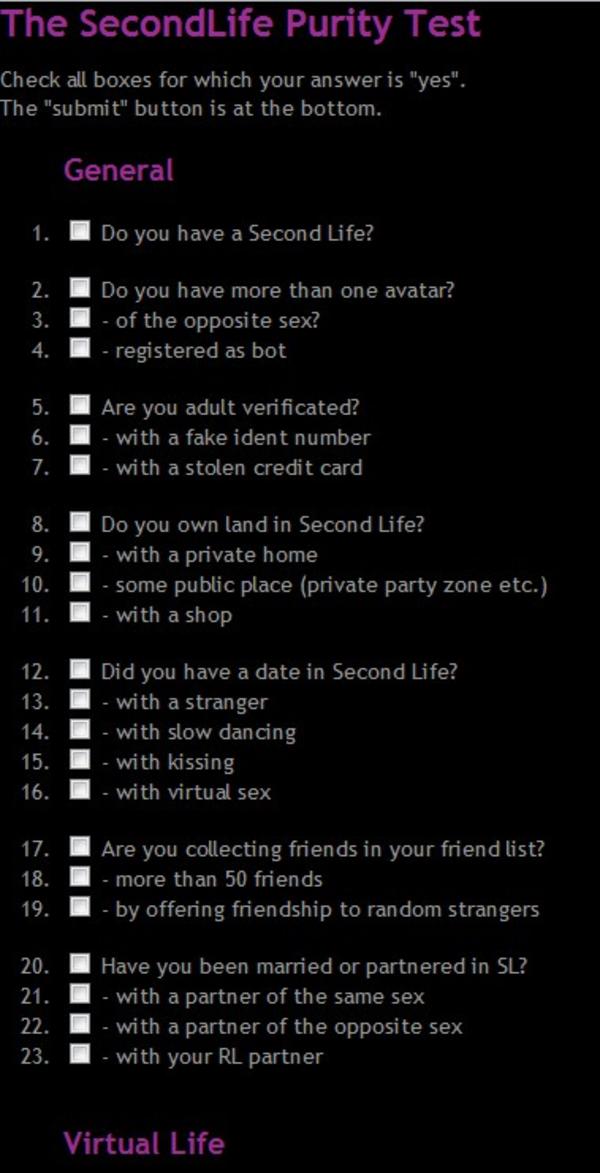 [Image - 359599] | Purity Test | Know Your Meme