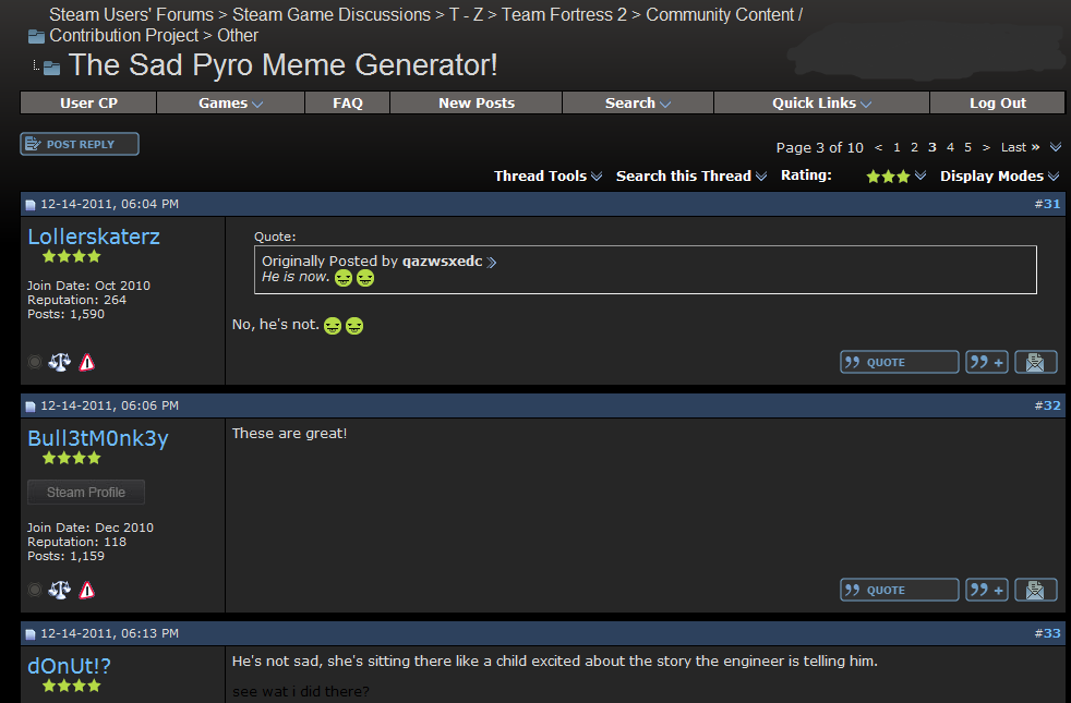 Steam Forums Sad Pyro | Team Fortress 2 Advice Animals | Know Your Meme