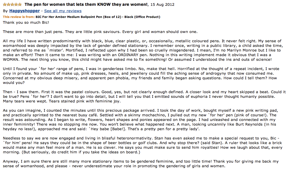 [Image - 387047] | BIC's For Her Ballpoint Pen Reviews | Know Your Meme