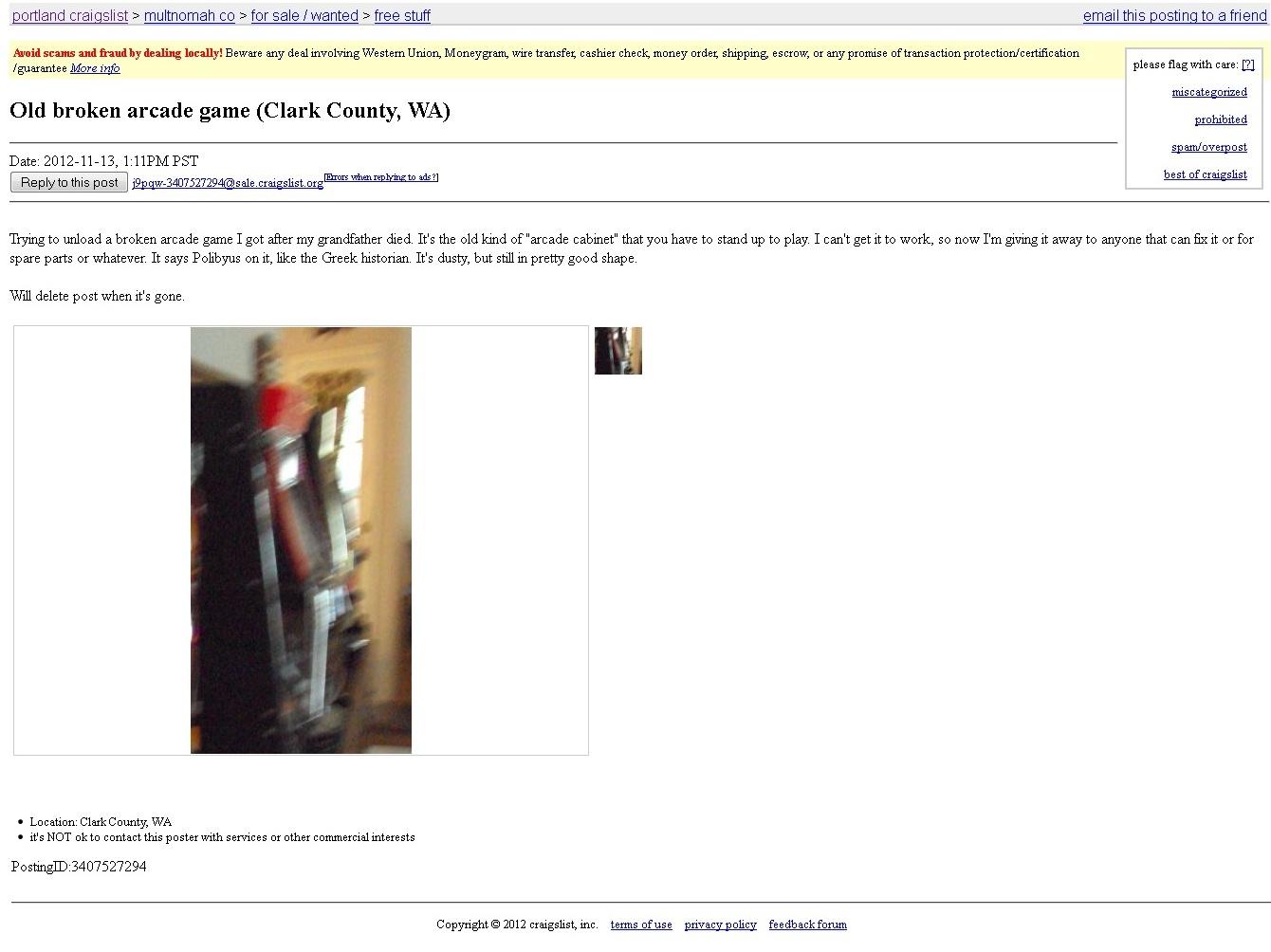 Craigslist Ad | Polybius | Know Your Meme