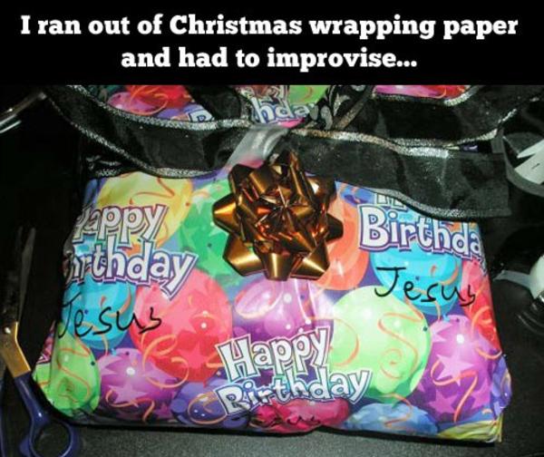 Improvising Christmas Wrapping Paper | Know Your Meme
