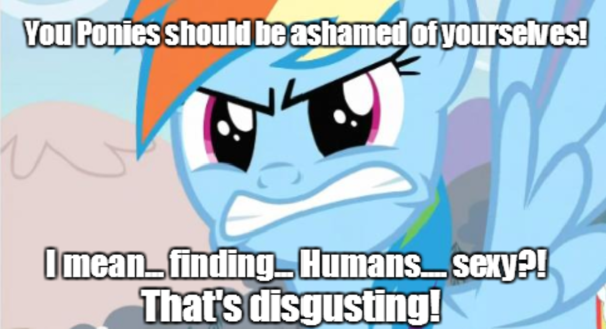 Rainbow Dash finds you Ponies sick that you like Humans that way! | My ...