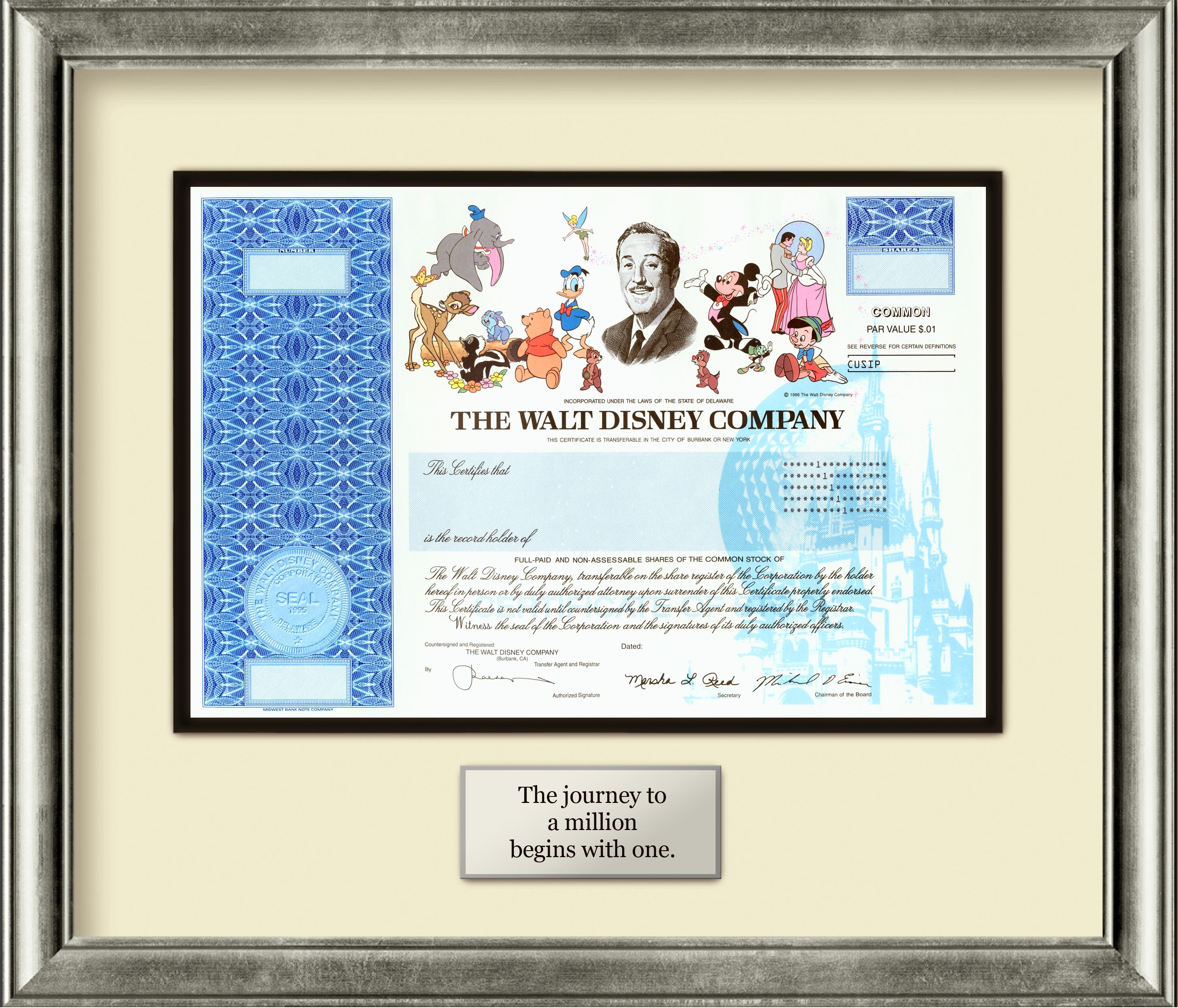 Disney Stock Certificate | Disney | Know Your Meme