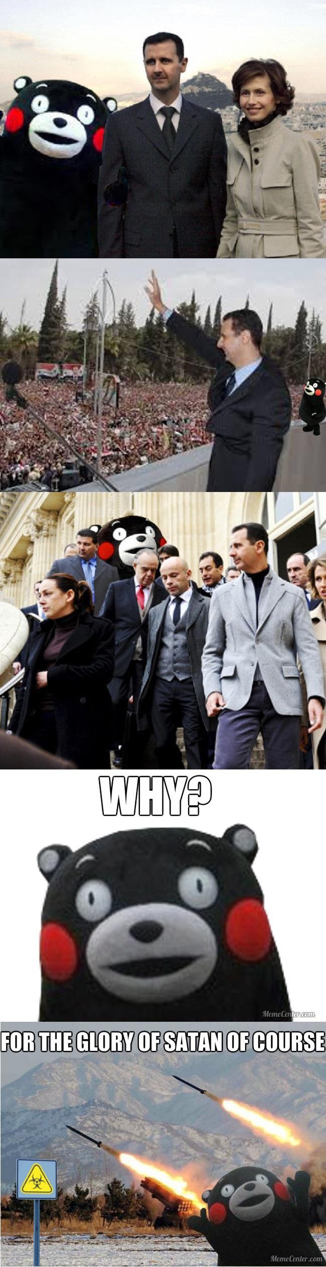 Kumamon supports Assad (made by Detergent) | Kumamon | Know Your Meme
