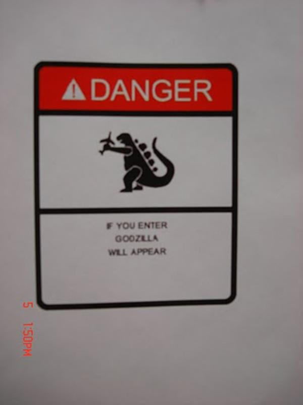 Godzilla Warning Sign | Godzilla | Know Your Meme