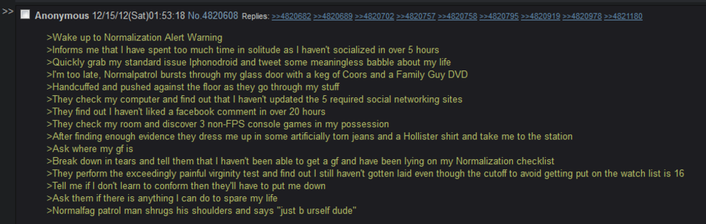 >Wake up to Normalization Alert Warning | 4chan | Know Your Meme