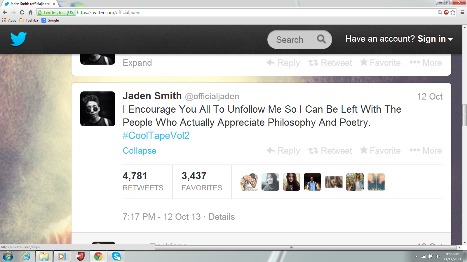 His entire Twitter is non-stop, total cringe | Cringe | Know Your Meme