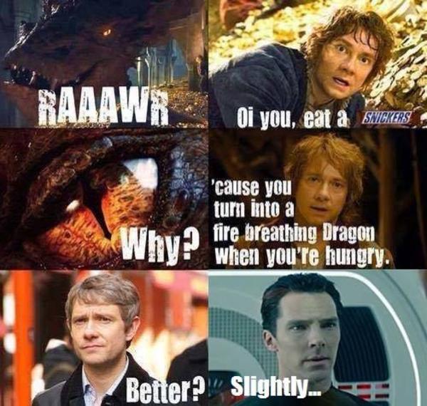 Bilbo gives Smaug a Snickers | They're Taking the Hobbits to Isengard ...