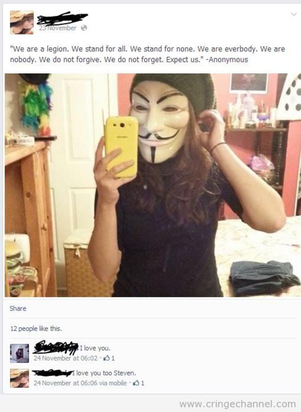 The face of Anonymous in 2013. | Cringe | Know Your Meme