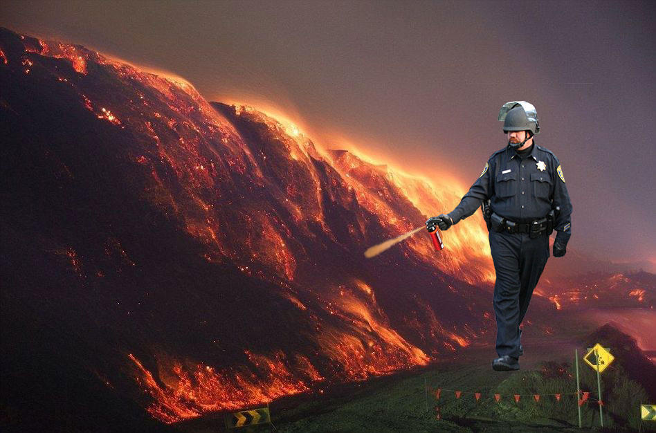 Coal Mine Fire Cop | Casually Pepper Spray Everything Cop | Know Your Meme