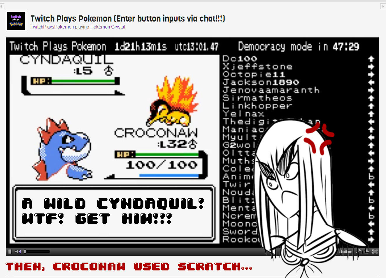 FFFFUUUU RAGE | Twitch Plays Pokemon | Know Your Meme