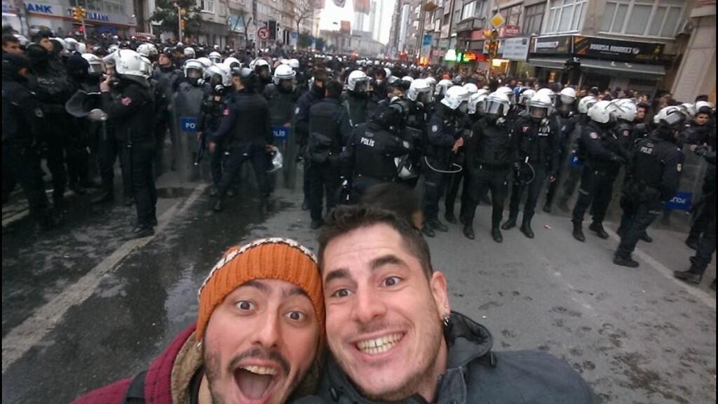 Selfie with riot police | Selfie | Know Your Meme
