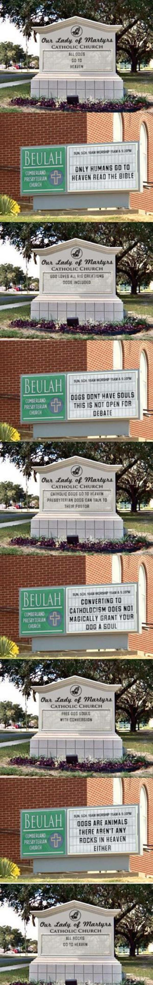 Battle of the Churches | Funny Church Signs | Know Your Meme