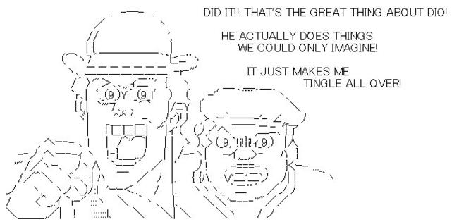 Shift-JIS art: It Just Makes Me Tingle All Over! | JoJo's Bizarre ...