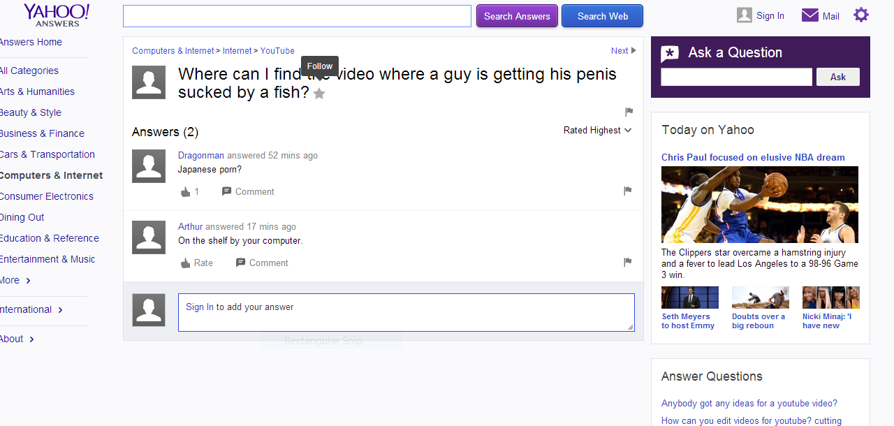 Yahoo Answer | Yahoo! Answers | Know Your Meme