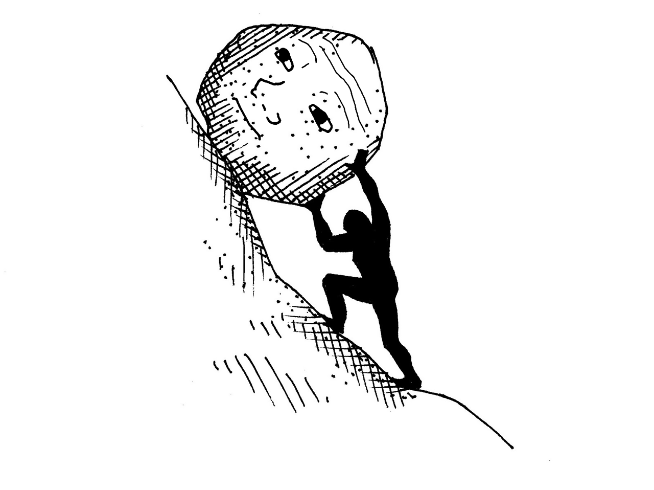 Sisyphus Feels | Sisyphus / Sisyphus Pushing a Boulder | Know Your Meme