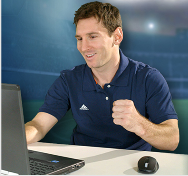 Lonely Computer Messi | Lonely Computer Guy / Net Noob | Know Your Meme