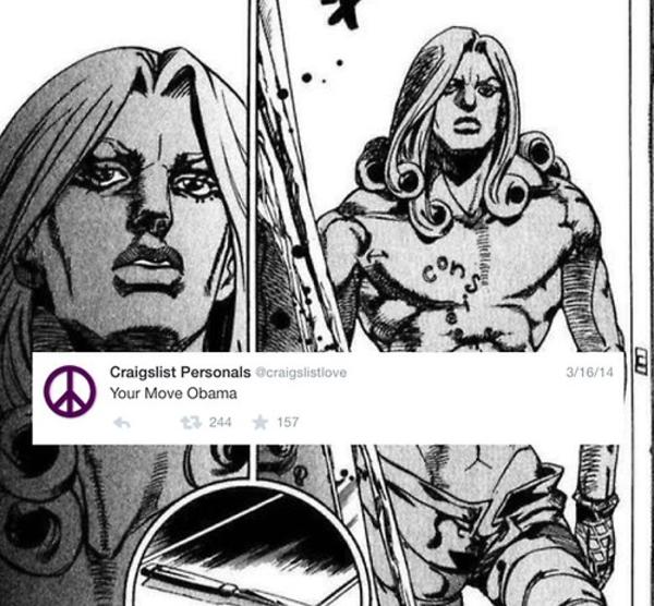 "Your move Obama" | JoJo's Bizarre Adventure | Know Your Meme