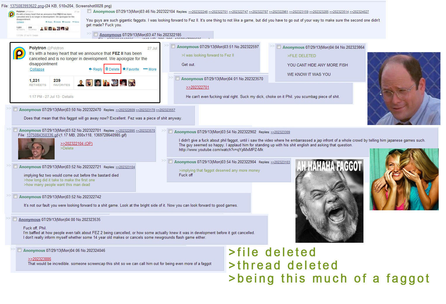 Phil Fish caught on /v/ | Fez II Cancellation | Know Your Meme